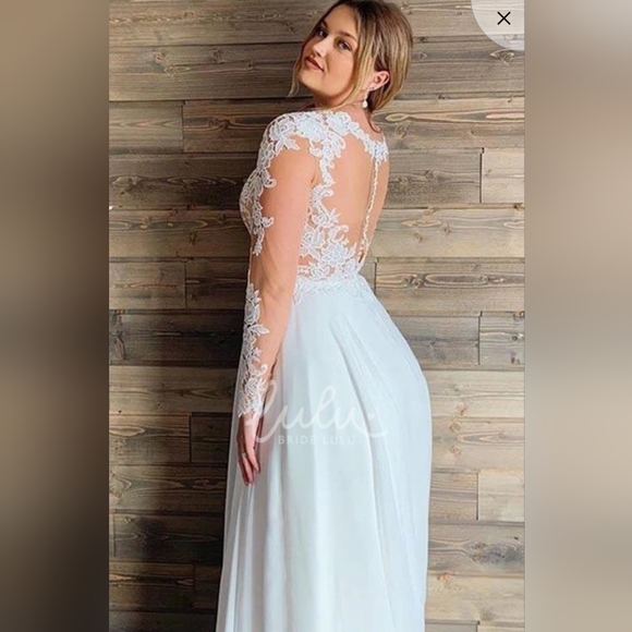 Dresses | Minimalist Long Sleeves Plus Size Boho Lace Wedding Dress ...